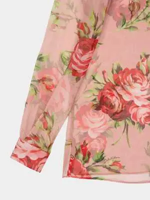 Dolce & Gabbana Rose Bouquet Silk Shirt