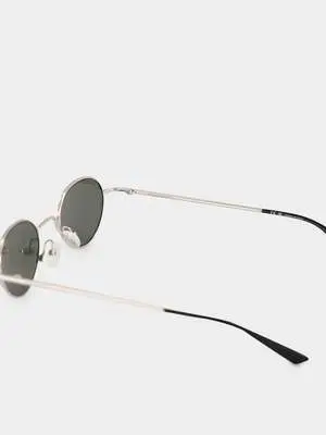 Alexander McQueen Round Metal Sunglasses - Silver