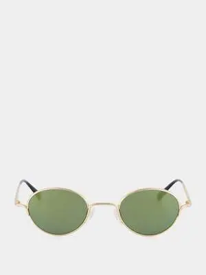 Alexander McQueen Round Metal Sunglasses - Green