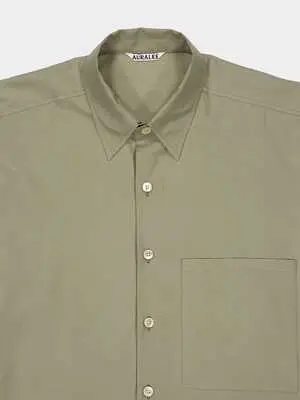 Auralee Olive Washed Finx Twill Shirt