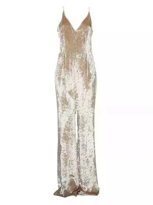Gabriela Hearst Velvet Herringbone Jumpsuit - Neutrals