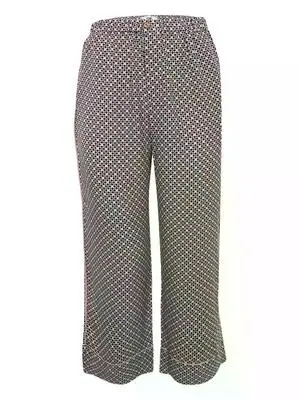 Fendi Silk Geometric Pattern Trousers