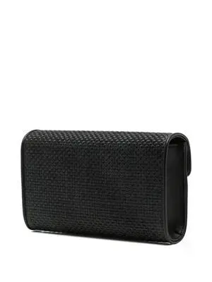 Savette Woven Leather-trim Shoulder Bag