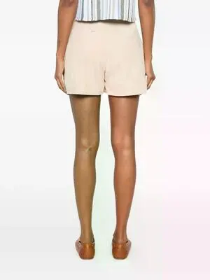CASTELL Pleated Suede Shorts