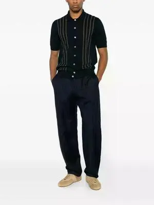 GRAN SASSO Vertical-stripe Short-sleeve Shirt