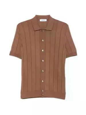 GRAN SASSO Ribbed-knit Short-sleeve Shirt