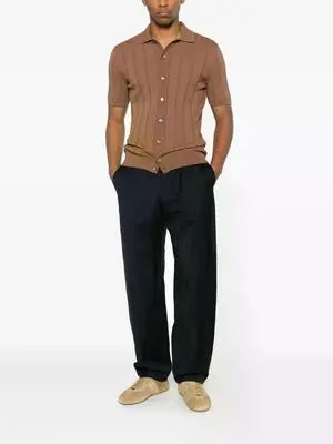 GRAN SASSO Ribbed-knit Short-sleeve Shirt