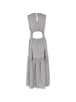SOLOTRE Striped Tiered Dress