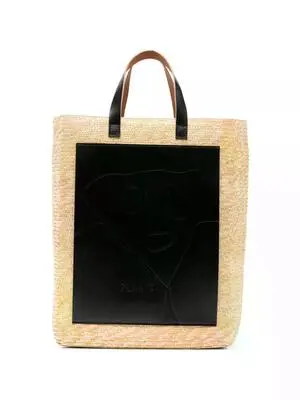 Plan C Florentine Straw Tote Bag