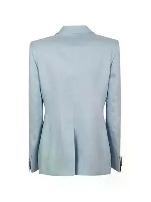 Tagliatore Double-breasted Linen Jacket - Blue
