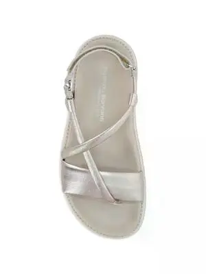 PATRIZIA BONFANTI Yasu Crossover Strap Metallic Sandals