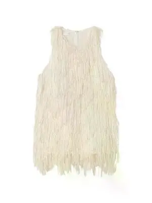 Co Collection Sleeveless Racer-back Top With Fringe Detail