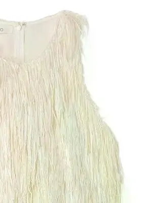Co Collection Sleeveless Racer-back Top With Fringe Detail