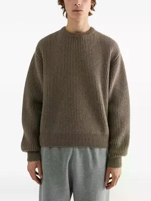 JIL SANDER Rib-knit Wool Sweater - Brown