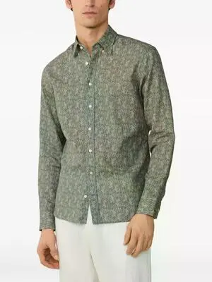 HACKETT LONDON Tiger-print Kent-collar Shirt