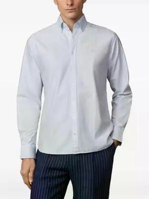 HACKETT LONDON Ticking-stripe Cotton Shirt - Blue