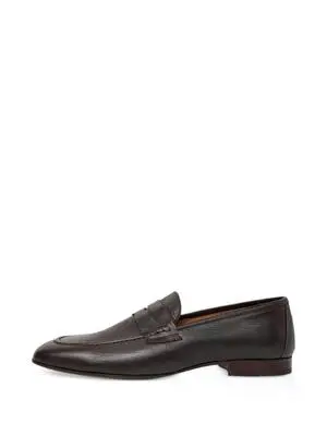 HACKETT LONDON Regal Saddle Leather Loafers - Brown