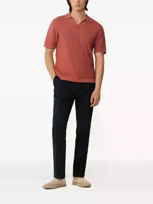 HACKETT LONDON Riviera-collar Textured-knit Polo Shirt