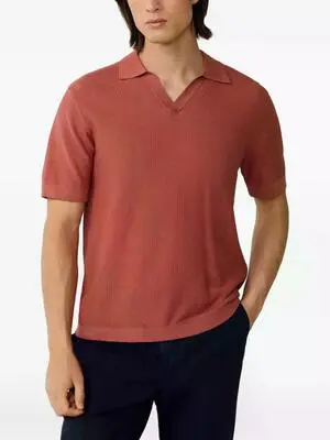 HACKETT LONDON Riviera-collar Textured-knit Polo Shirt