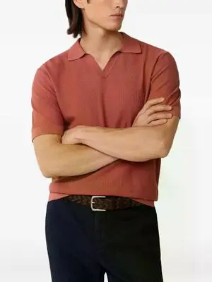 HACKETT LONDON Riviera-collar Textured-knit Polo Shirt