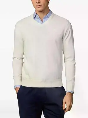 HACKETT LONDON V-neck Embroidered-logo Sweater