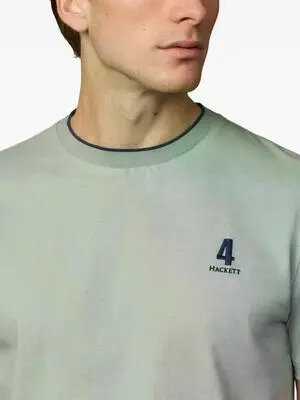 HACKETT LONDON Embroidered Tipped-collar T-shirt