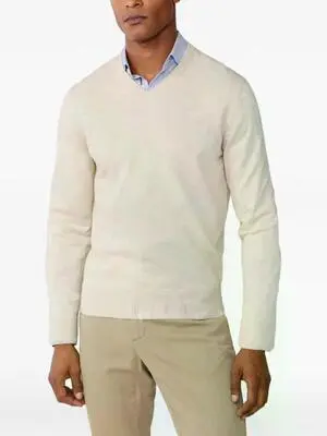 HACKETT LONDON Embroidered V-neck Sweater