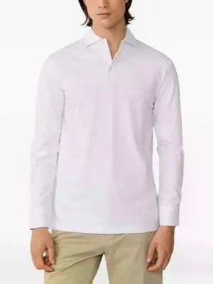 HACKETT LONDON Jersey-knit Long-sleeve Polo Shirt