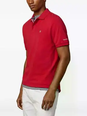 HACKETT LONDON Stripe-trim Logo-embroidered Polo Shirt
