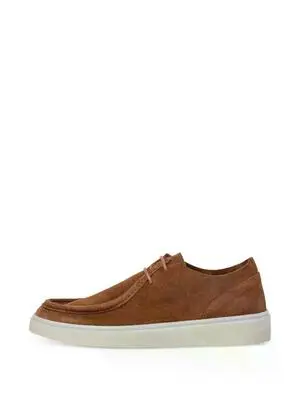 HACKETT LONDON Lace-up Suede Boat Shoes - Brown