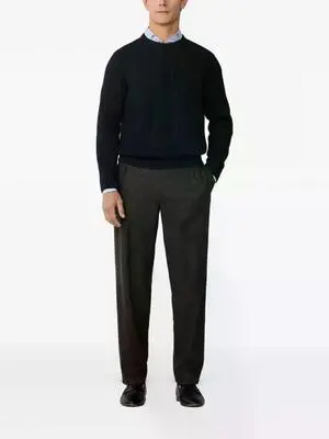 HACKETT LONDON Navy Rib-stitch Knit Raglan Sweater