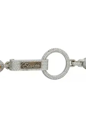 ELIANTTE 14k White Gold Diamond Ball-chain Necklace