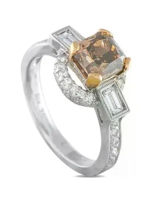 LB EXCLUSIVE 2.20 Carat Multi-cut Diamond Ring In 18k White Gold - Silver