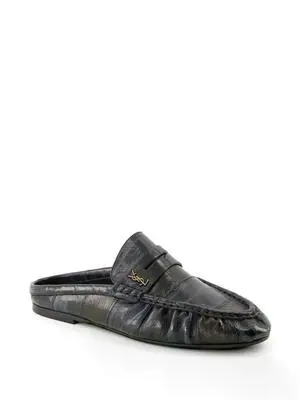 Saint Laurent Cassandre Eel-leather Mules