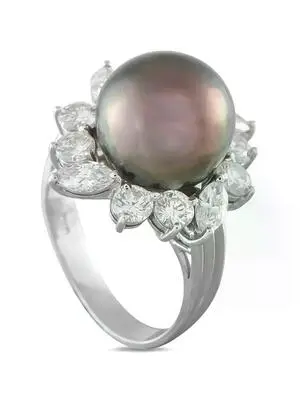 LB EXCLUSIVE Platinum Pearl And Diamond Ring