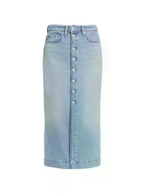 7 For All Mankind Buttoned Midi Skirt