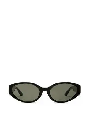 Linda Farrow Lyra Oval-frame Sunglasses - Black
