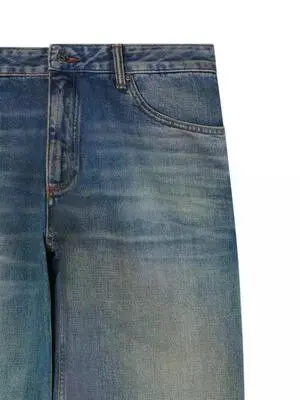 Emporio Armani J90 Loose-fit Faded Straight-leg Jeans - Blue