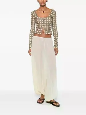 Nanushka Cropped Geometric-print Cardigan