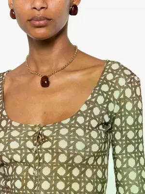 Nanushka Cropped Geometric-print Cardigan