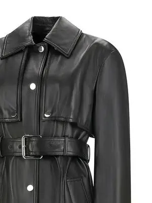 Sportmax Belted Leather Coat