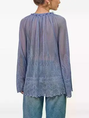 CECILIA PRADO Crochet-knit Ruffled Blouse