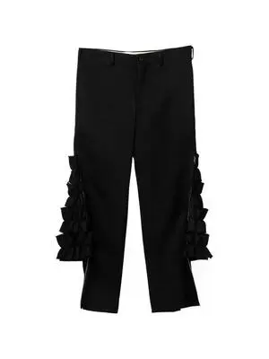 Comme Des Garçons Ruffled Zip Detail Trousers