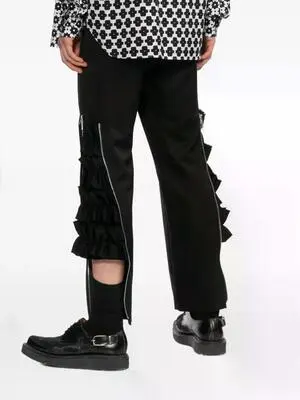 Comme Des Garçons Ruffled Zip Detail Trousers