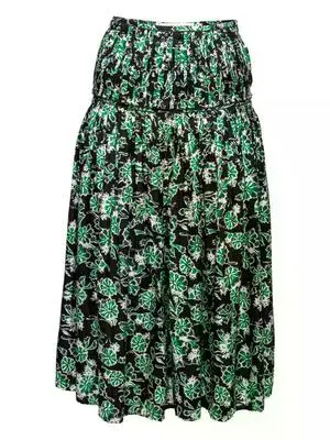 Marni Floral Pleated Midi Skirt