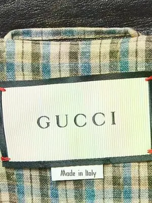 Gucci Leather Silver Studded Jacket With Chain Detail