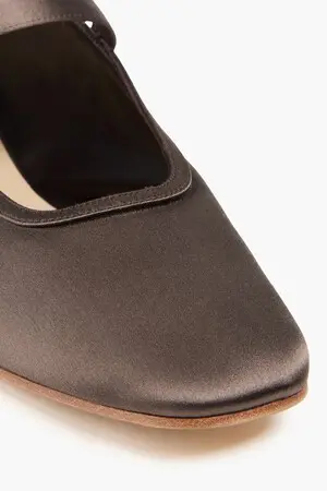 Le Monde Beryl Mary Jane Flats In Satin With Leather Trims