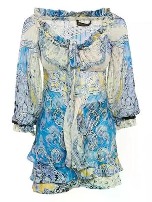 Roberto Cavalli Ruffled Blouse And Skirt Set