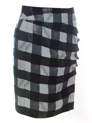 Emporio Armani Checkered Midi Skirt With Lurex Detailing