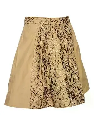 Roberto Cavalli Beige Cotton Pleated Skirt
